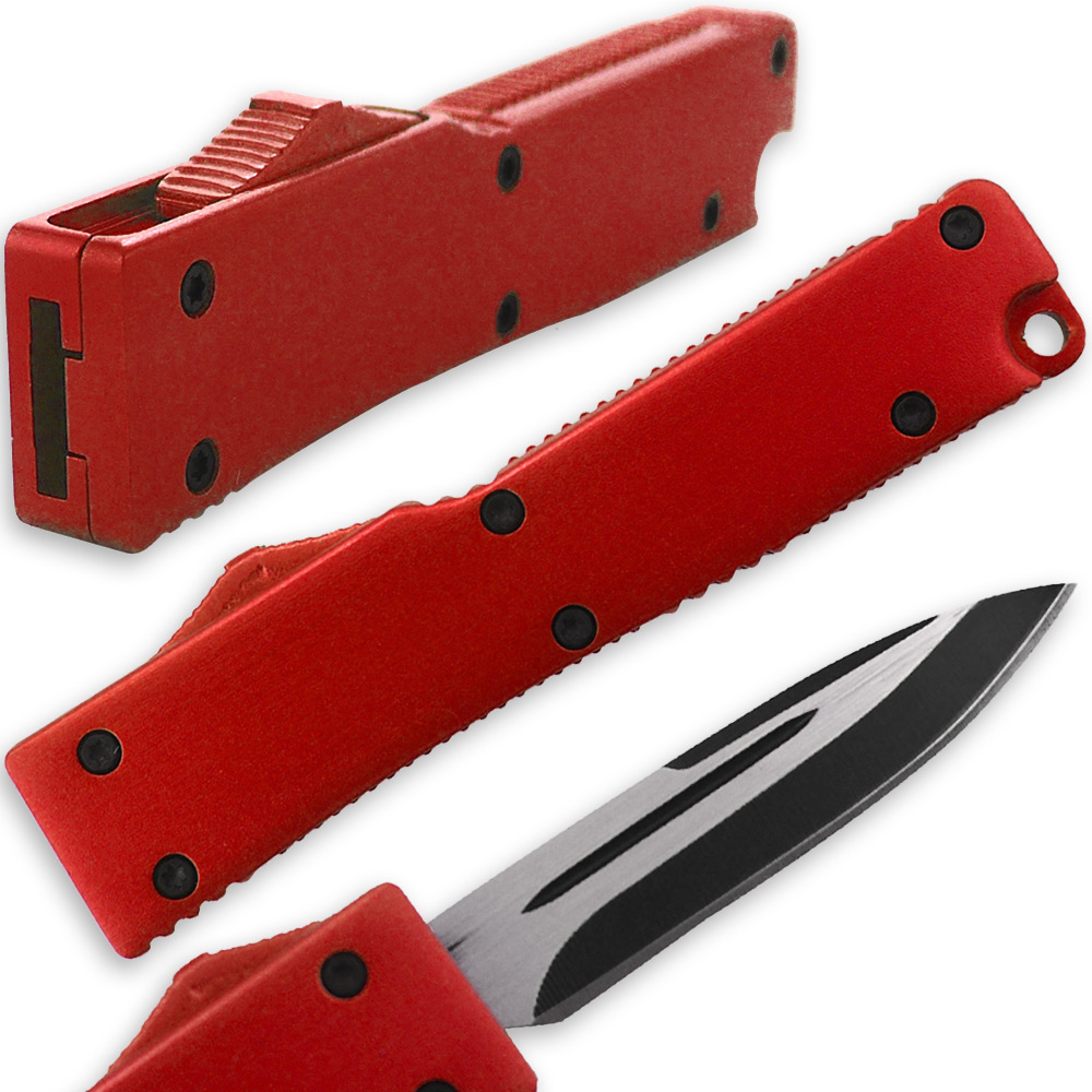 Electrifying California Legal OTF Switchblade Dual Action Knife Red