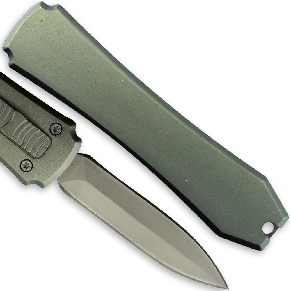 Legends Micro OTF Stiletto Switchblade Blade Knife SILVER Out The Front