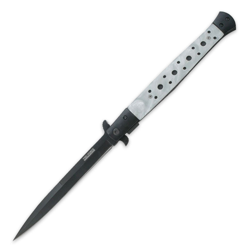 Tac-Force Action Assisted Opening Stiletto Switchblade White