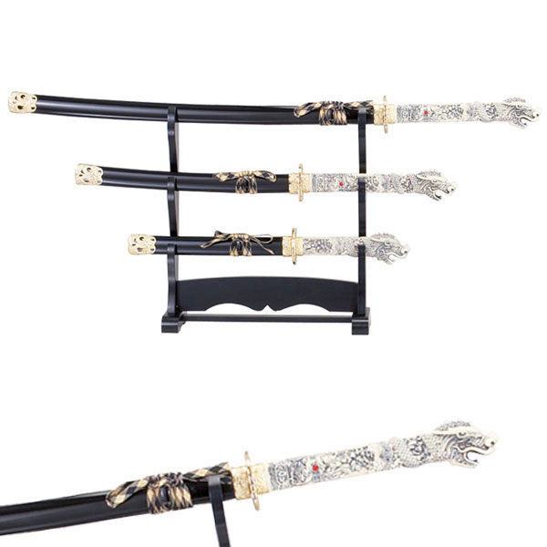 3 Piece Samurai Sword Set - C-003/4 by SKD Exclusive Collection For Sale