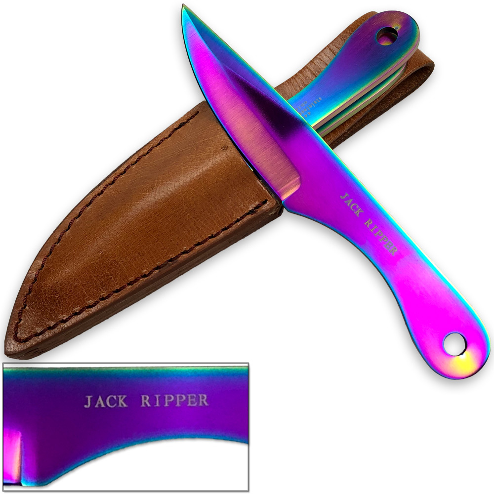 Jack Ripper Trinity Titanium Throwing Knives Set Coated Iridescent 6in ...