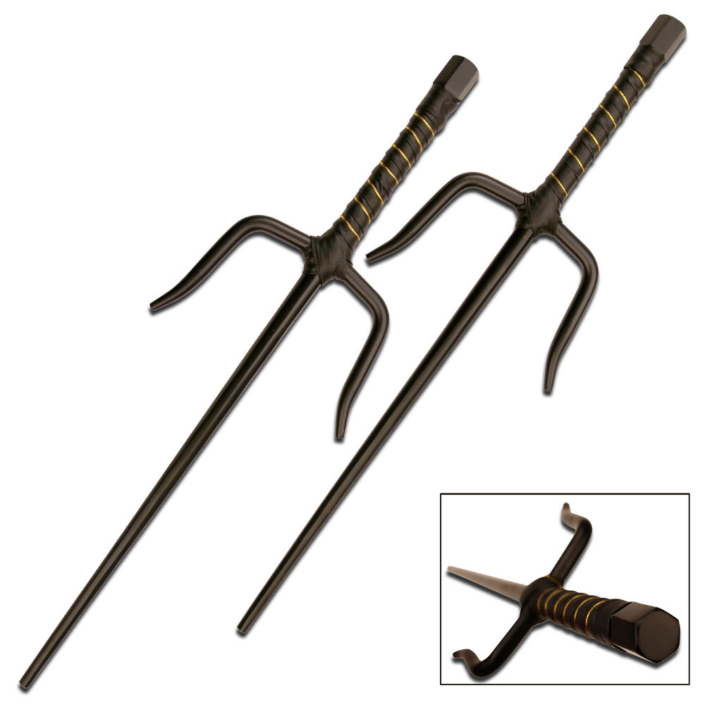 Traditional Twin Japanese Sai 19 in Black