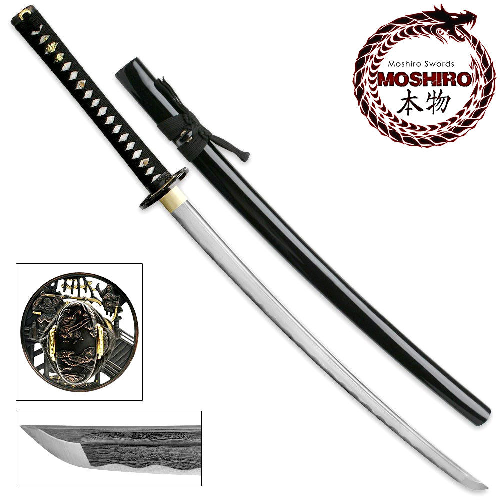 Moshiro Folded Steel Samurai Sword 1000 Layers Battle Ready Ronin Katana