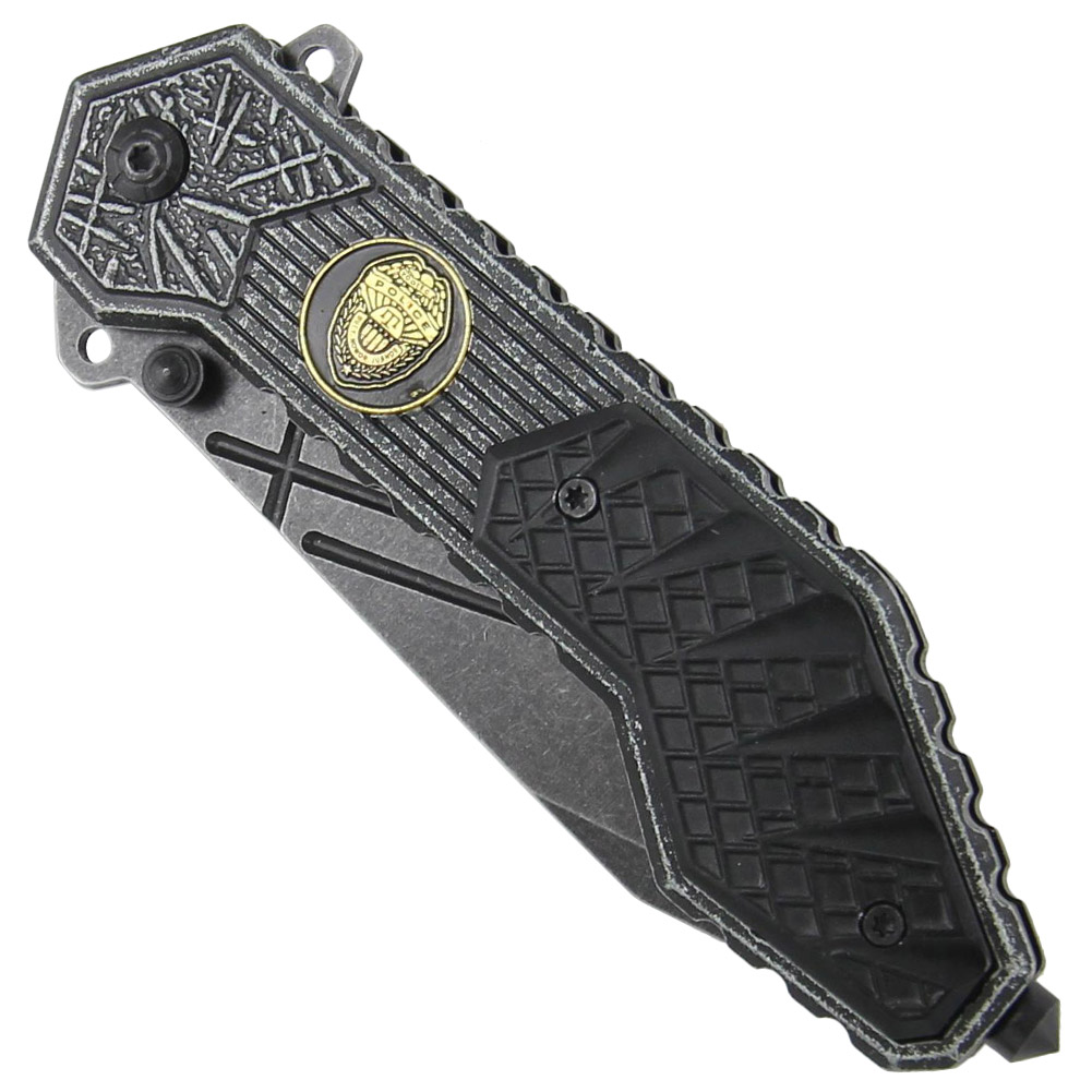 Spring Assist Civil Disorder Glass Breaker Police Knife