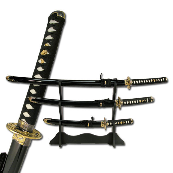 3 Piece Samurai Sword Set - SW-310/4 by SKD Exclusive Collection For Sale