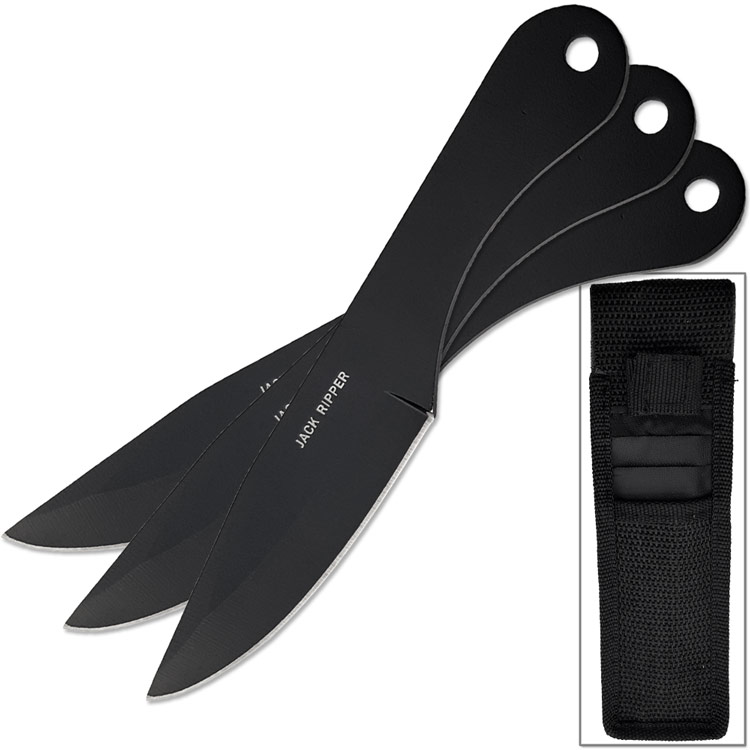 Black Jack Ripper Throwing Knives 3Pcs Set Very SHARP 6in Overall Heat ...