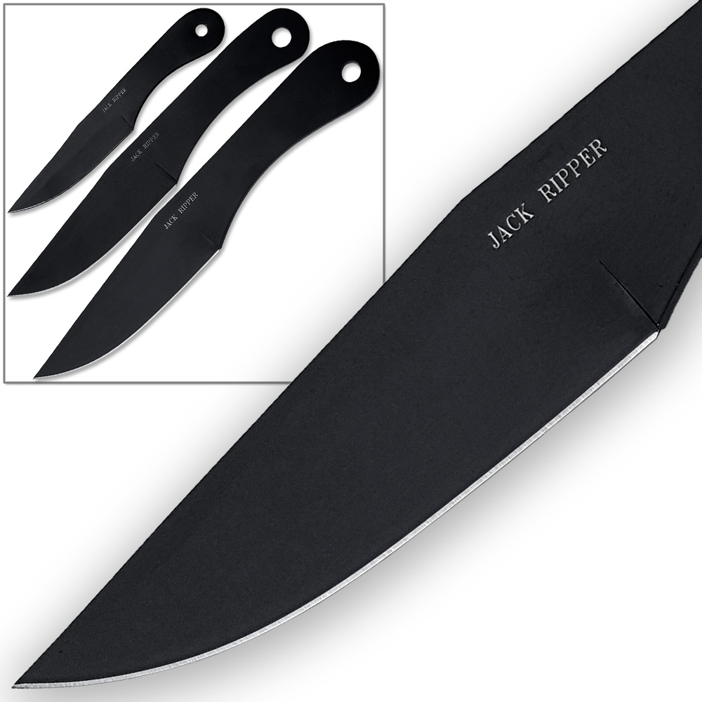 Jack Ripper Black Trifecta Knives Set 3Pcs Throwers All 3 Sizes ...