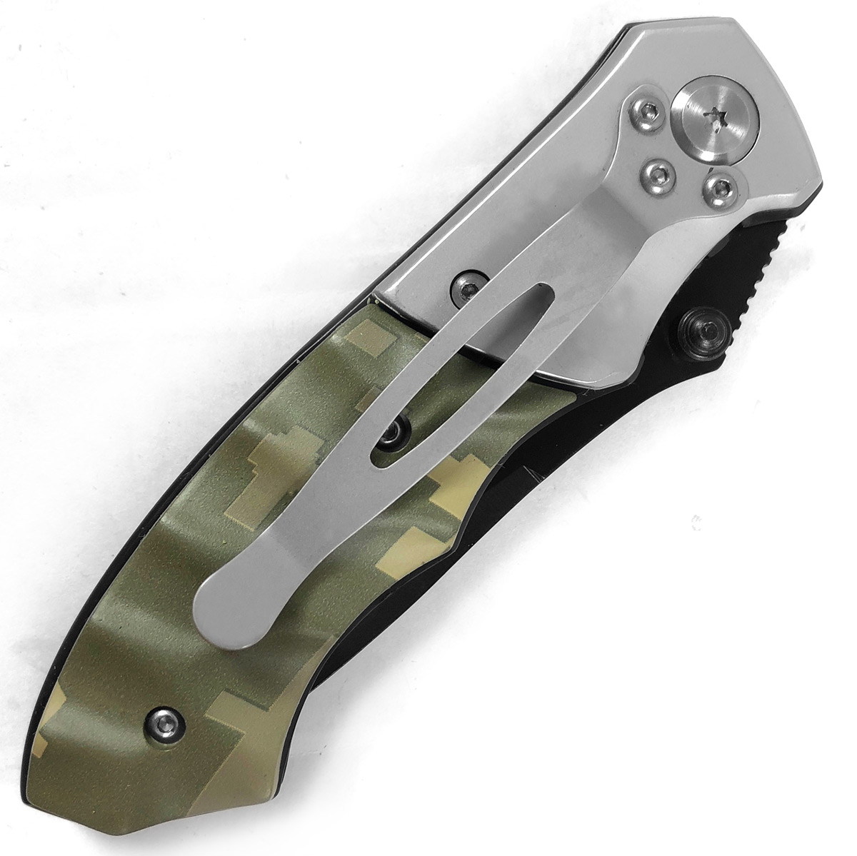 Wartech USA Military Style Digi-Camo Folding Pocket Knife EDC Serrated ...