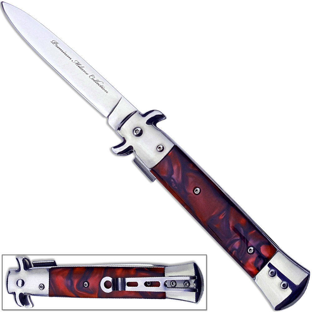 Premium Milano Collection Spring Assist Knife - Red