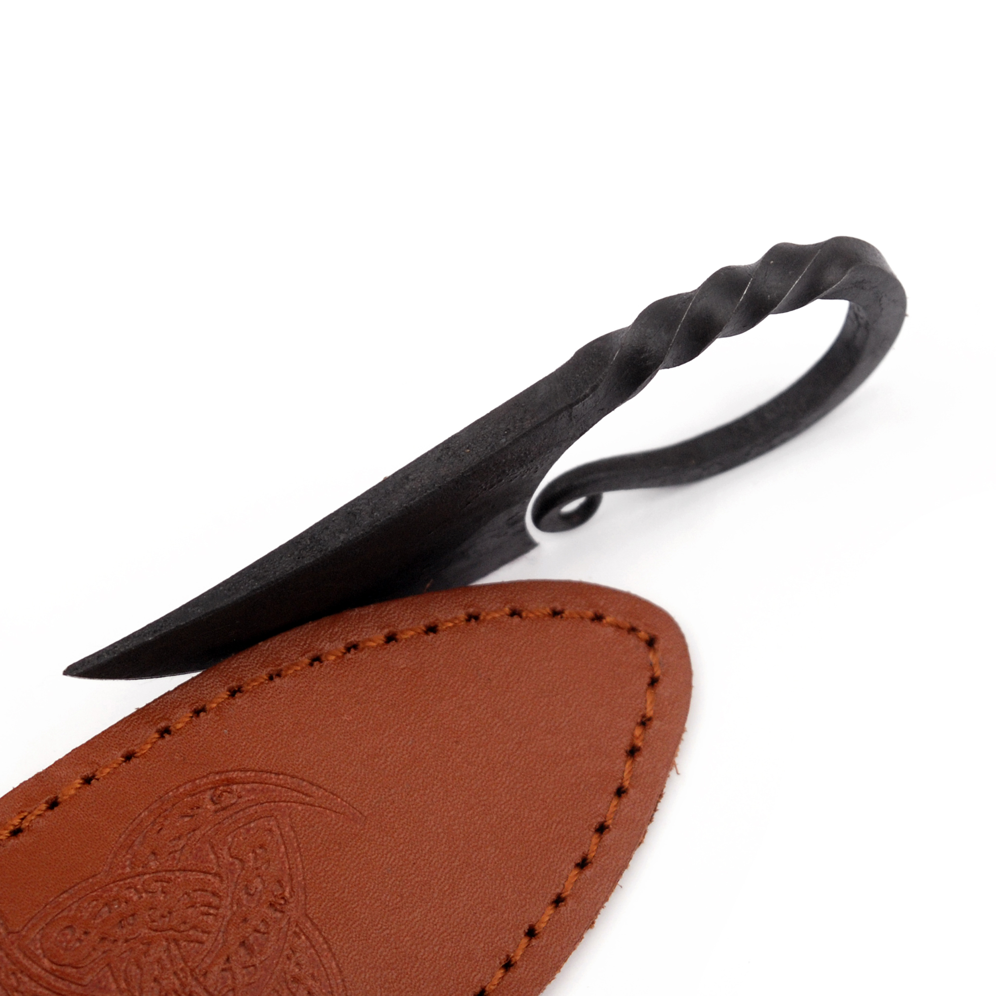 Medieval Hand Forged Scandinavian Pocket Neck Knife Brown Sheath