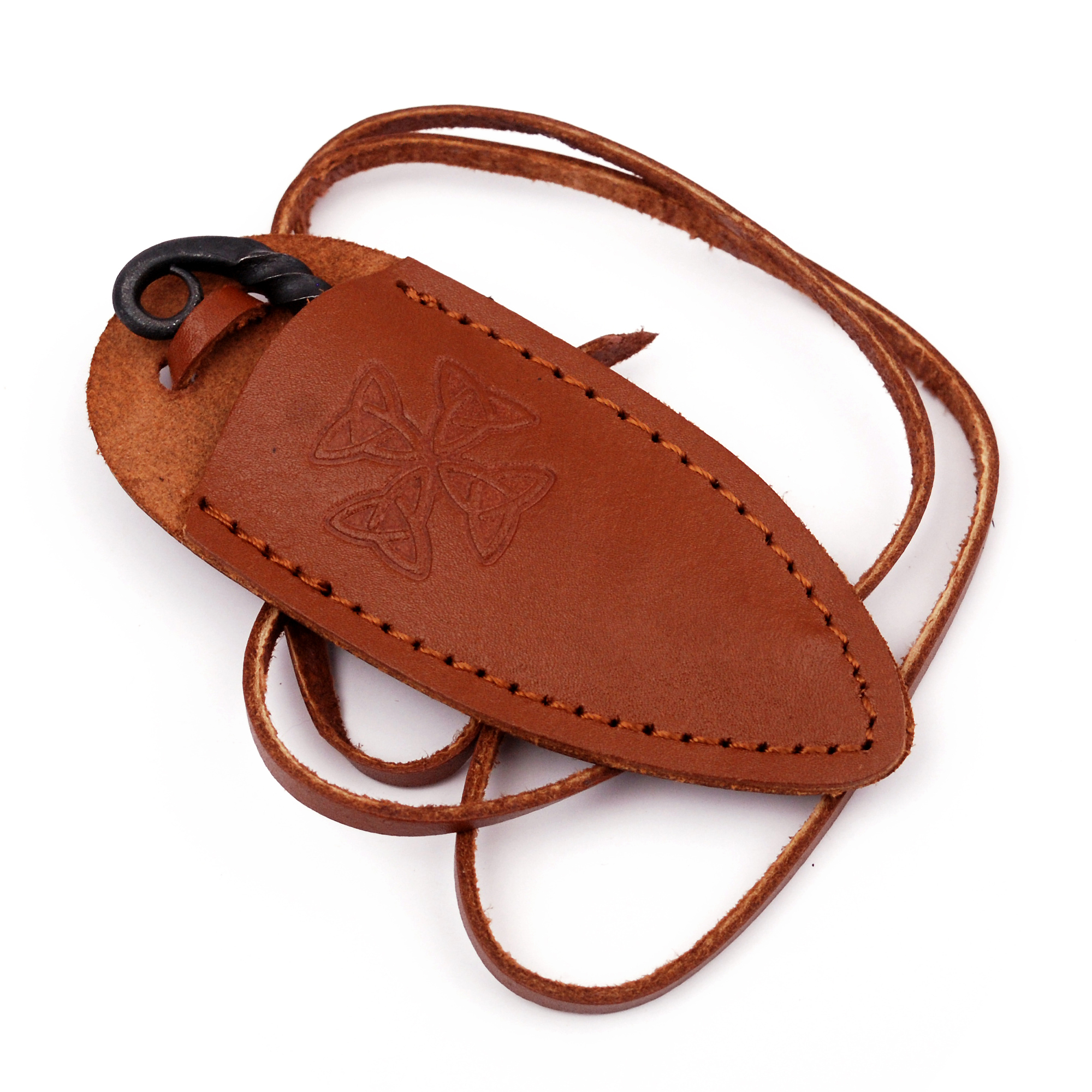 Damsel Miniature Pocket Neck Knife Necklace Brown Sheath