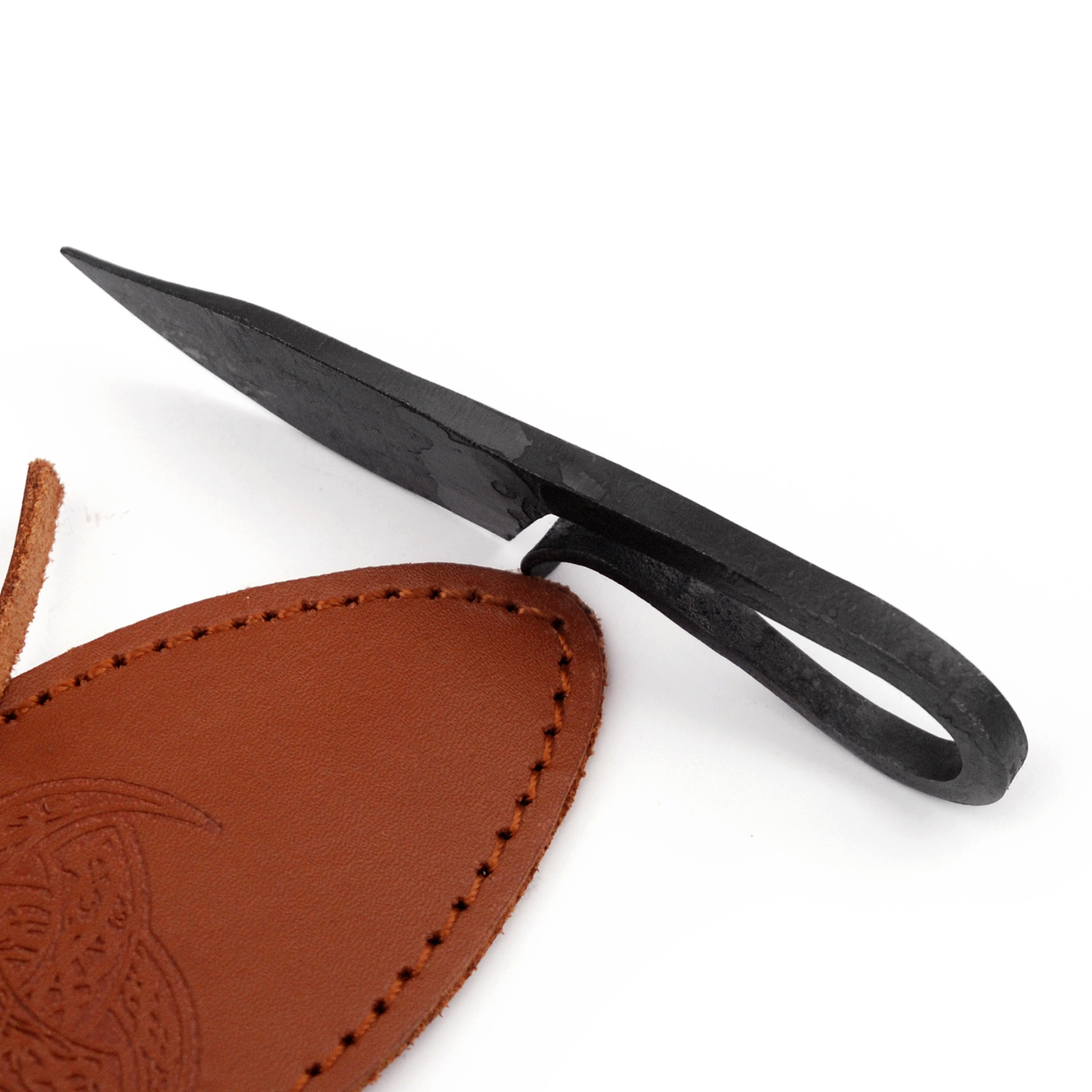 Hand Forged Medieval Outdoor Pocket Neck Knife Brown Sheath