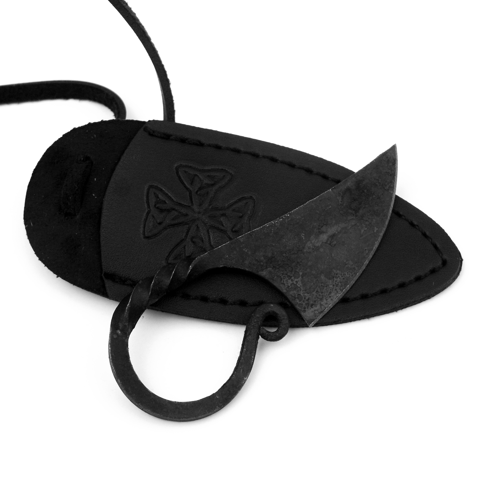 Medieval Hand Forged Scandinavian Pocket Neck Knife Black Sheath