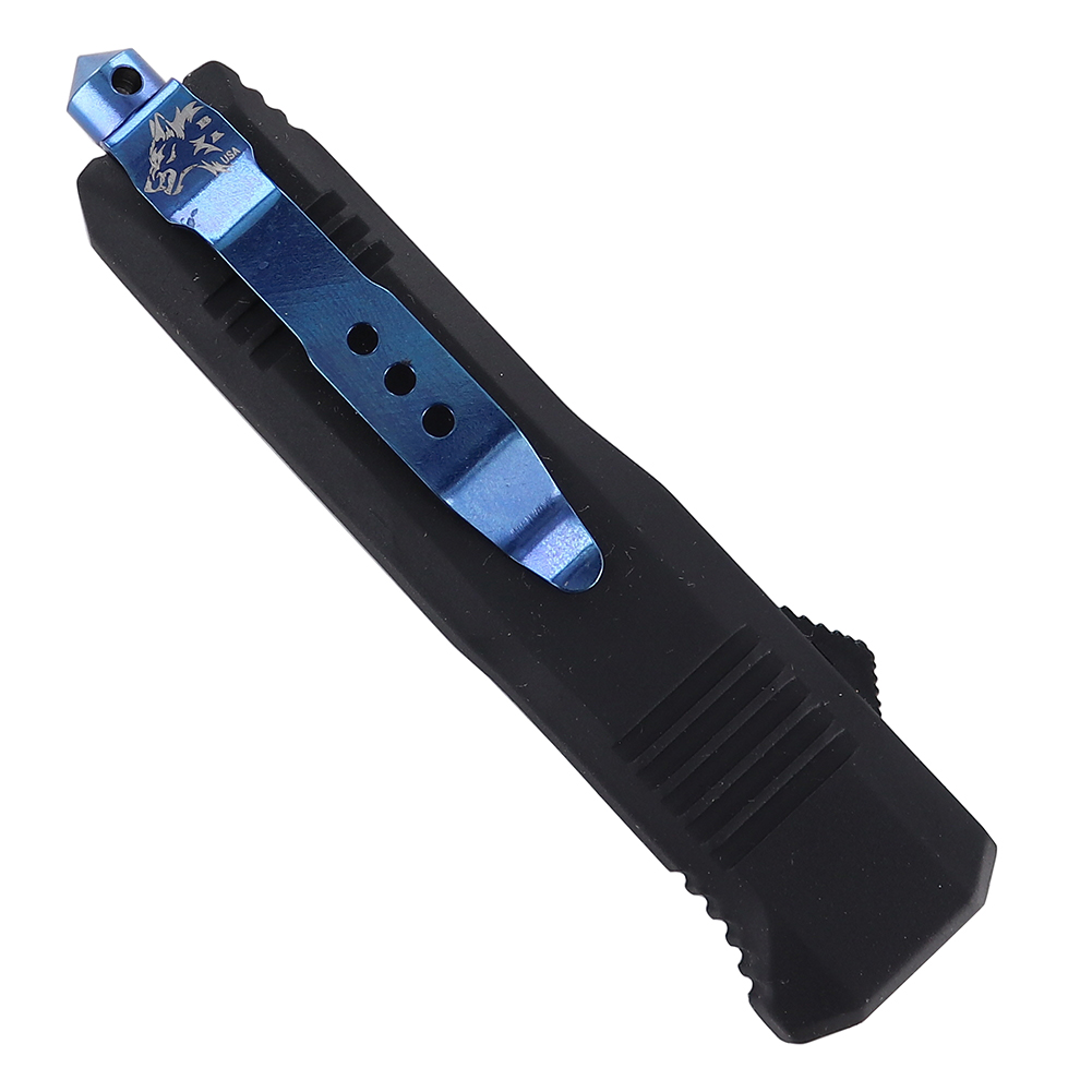 Azurite's Edge Damascus Steel Compact Automatic OTF Switchblade Knife