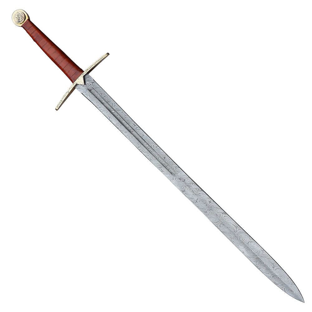 For Valhalla Damascus Steel Medieval Viking Long Sword