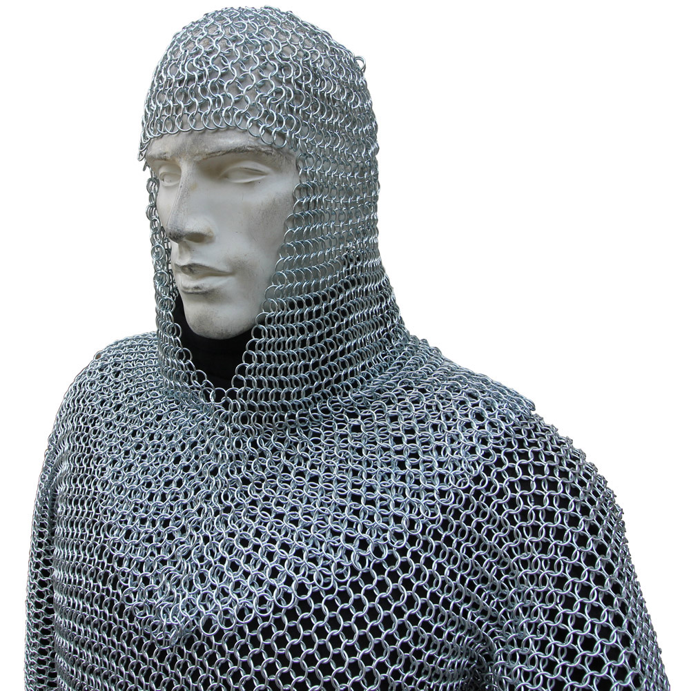 Functional 16g Chainmail Armor with Coif Set