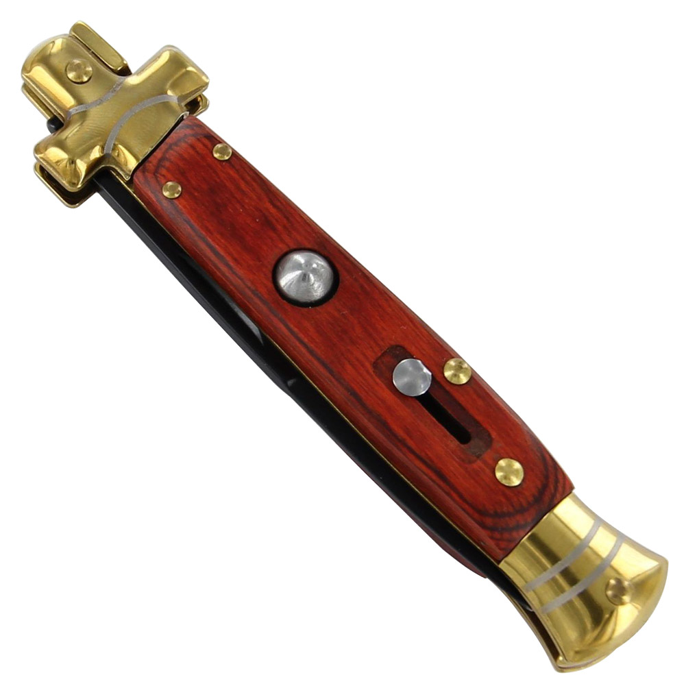 Golden Stiletto Switchblade Santa Fe Automatic Knife