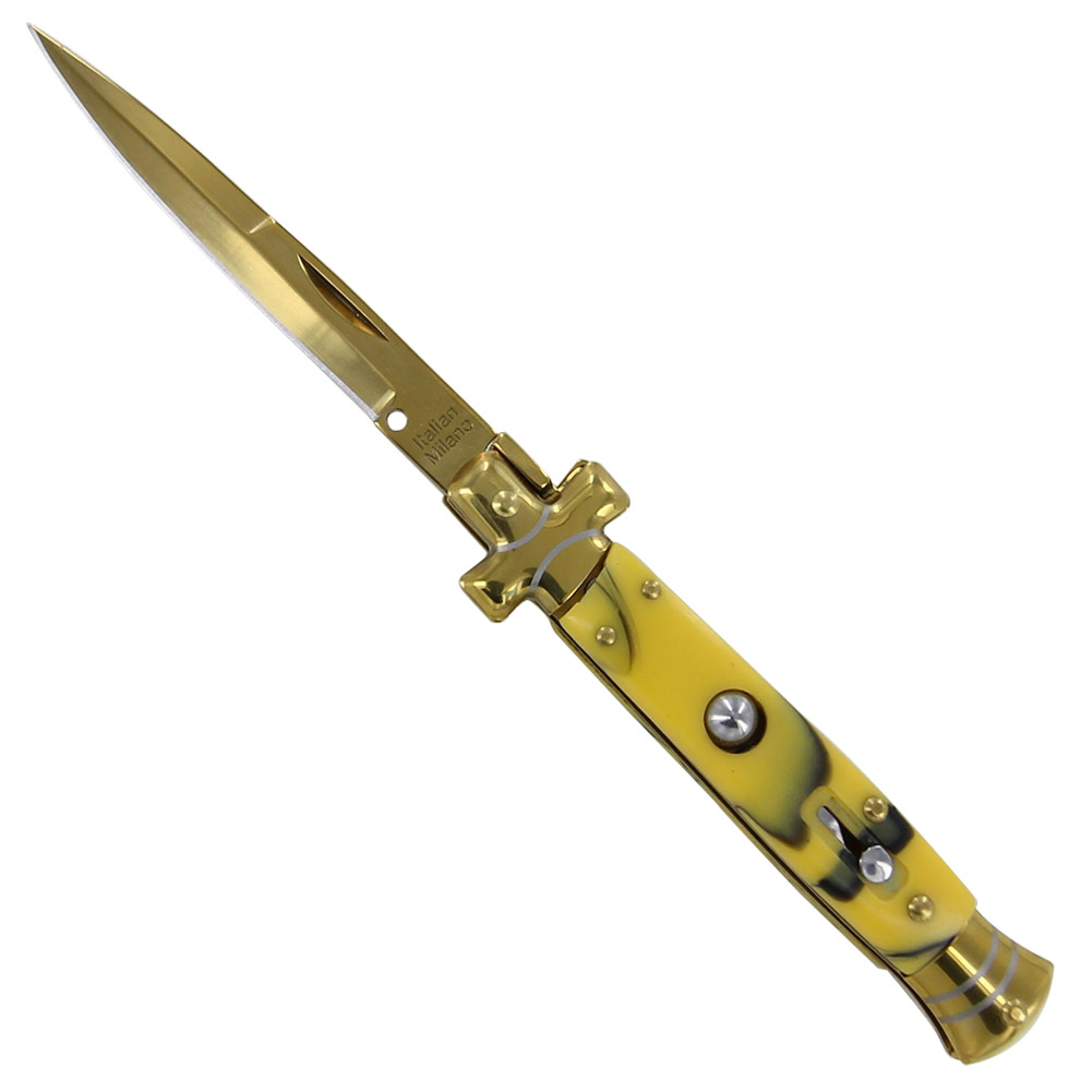 Italian Milano Gold Finger Automatic Stiletto Switchblade