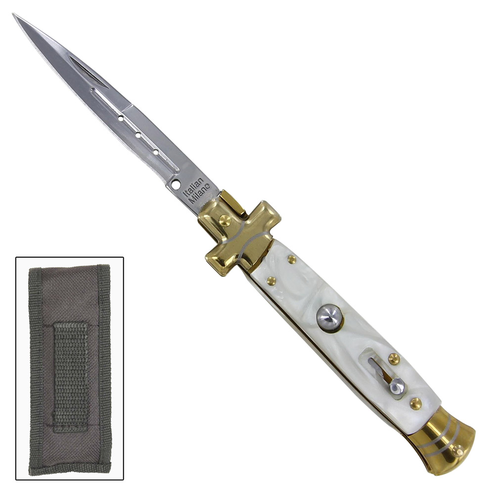 Italian Milano Marble Slab Automatic Stiletto Switchblade