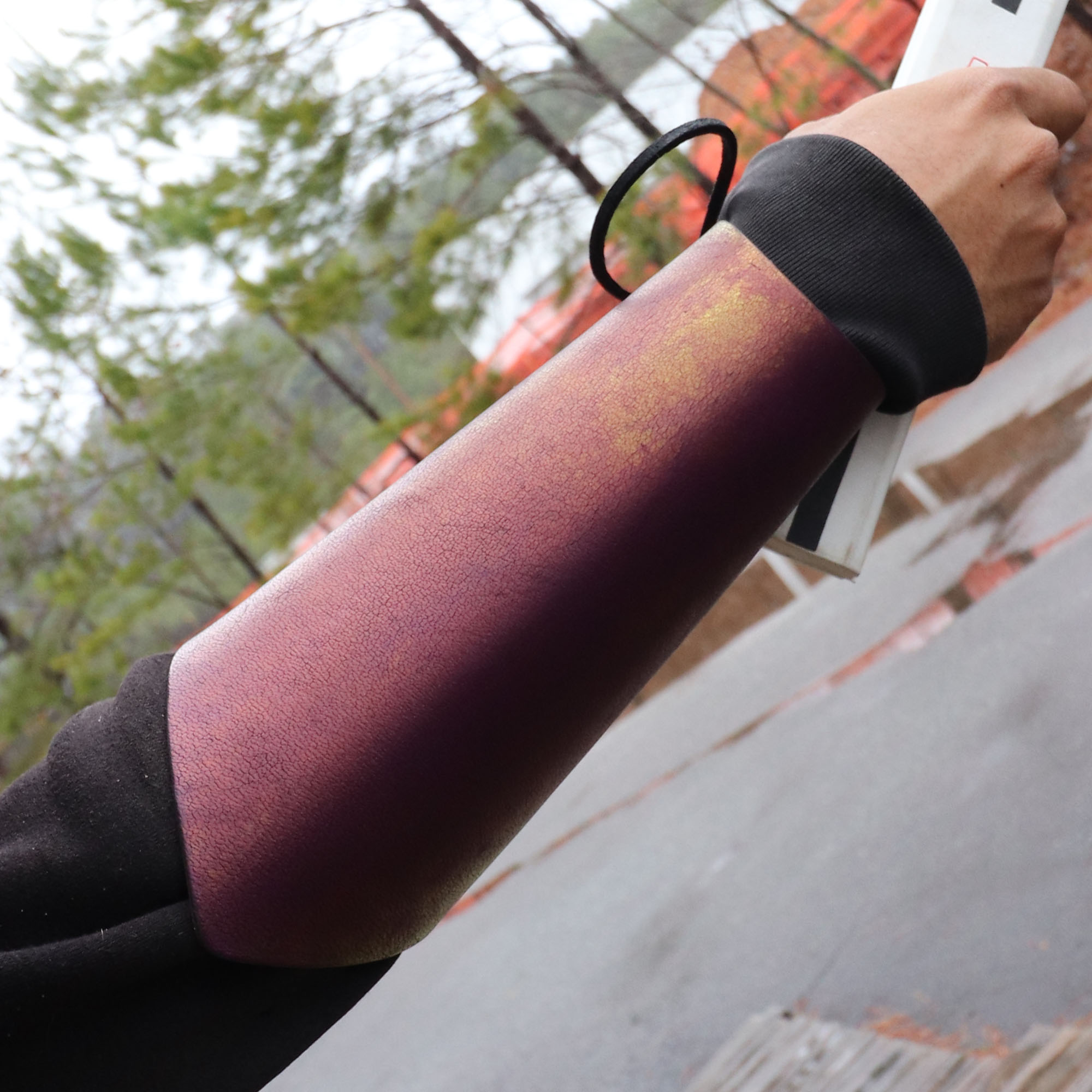 Medieval Warrior Lace Up Leather Bracer Purple