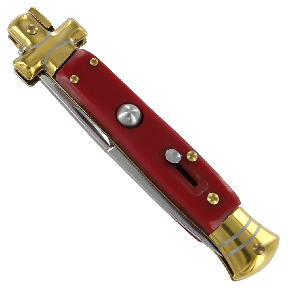 Automatic Sentinel Red Stiletto Switchblade Knife